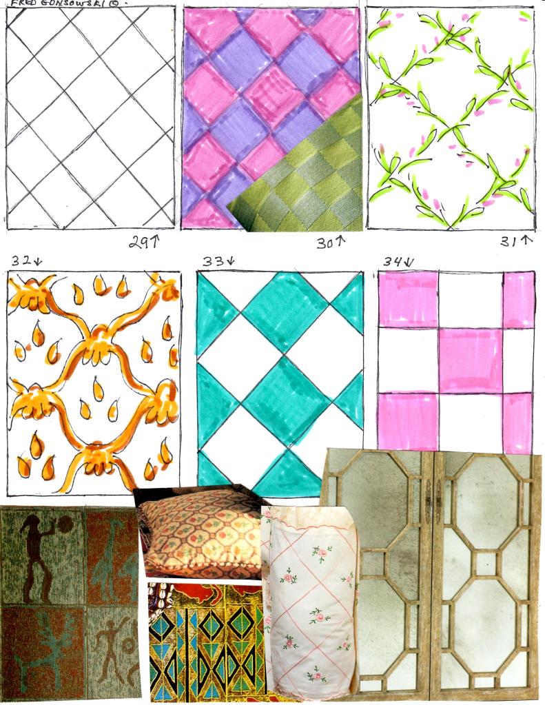 Looking at Patterns used in Interior Decorating on Fabric, Drapes ...