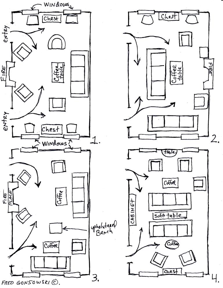 Arranging furniture TWELVE different ways in the Same Room | Fred ...